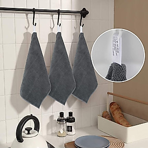 SINLAND Microfiber Cleaning Cloth Rag Super Absorbent Kitchen Dish Cloths Quick Dry No Streak Dish Rags Glass Cloths 12inchx12inch 12 Pack Grey