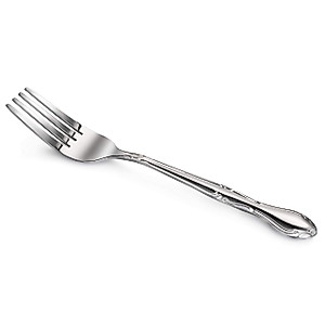 New Star Foodservice 58642 Rose Pattern, 18/0 Stainless Steel, Dinner Fork, 7.2-Inch, Set of 12