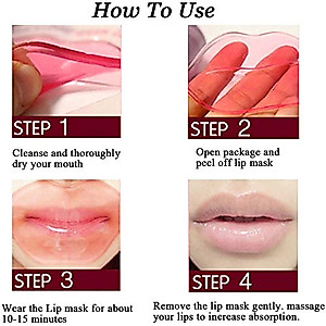 Lip Mask, 30 Pieces Collagen Crystal Pink Lip Care Gel Masks, Lip Pads For Moisturizing, Anti-Wrinkle, Anti-Aging, Firms Hydrates Lips, Remove Dead Skin Moisture Essence Make Your Lip Attractive Sexy