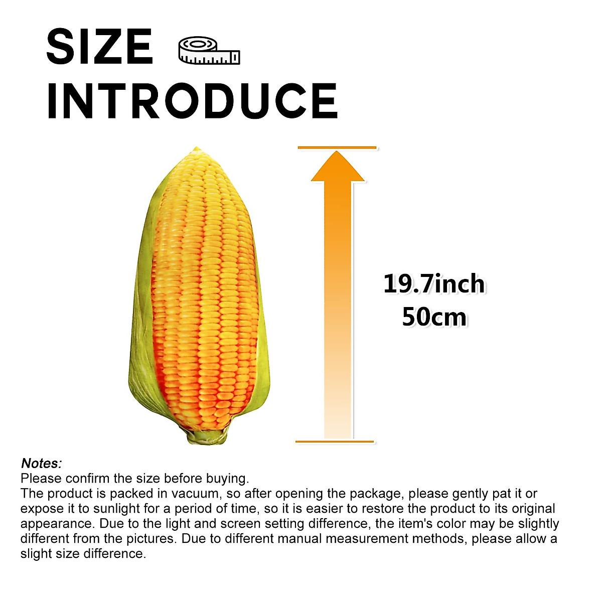 CHELEI2019 19.7" Corn Plush,Soft Food Stuffed Animal Sofa Bed Decor Pillow Toy,Gift for Kids