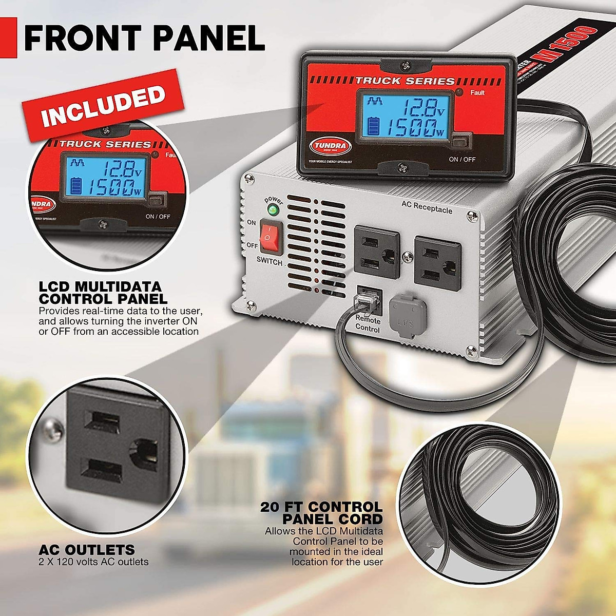 Tundra M Series - Power Inverter - Modified SINE Wave 2000W / 12 Volts DC to 120 Volts AC - M2000