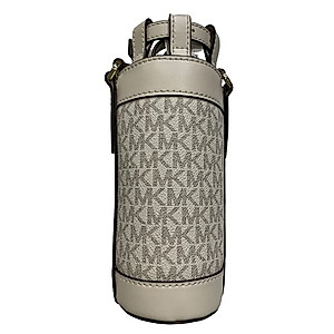 Michael Kors Gift-able Water Bottle Holder Crossbody Signature Lt Cream