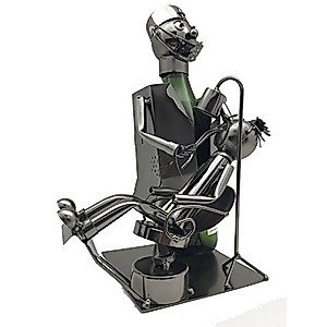 Metal Dentist with Patient Wine Bottle Holder Character