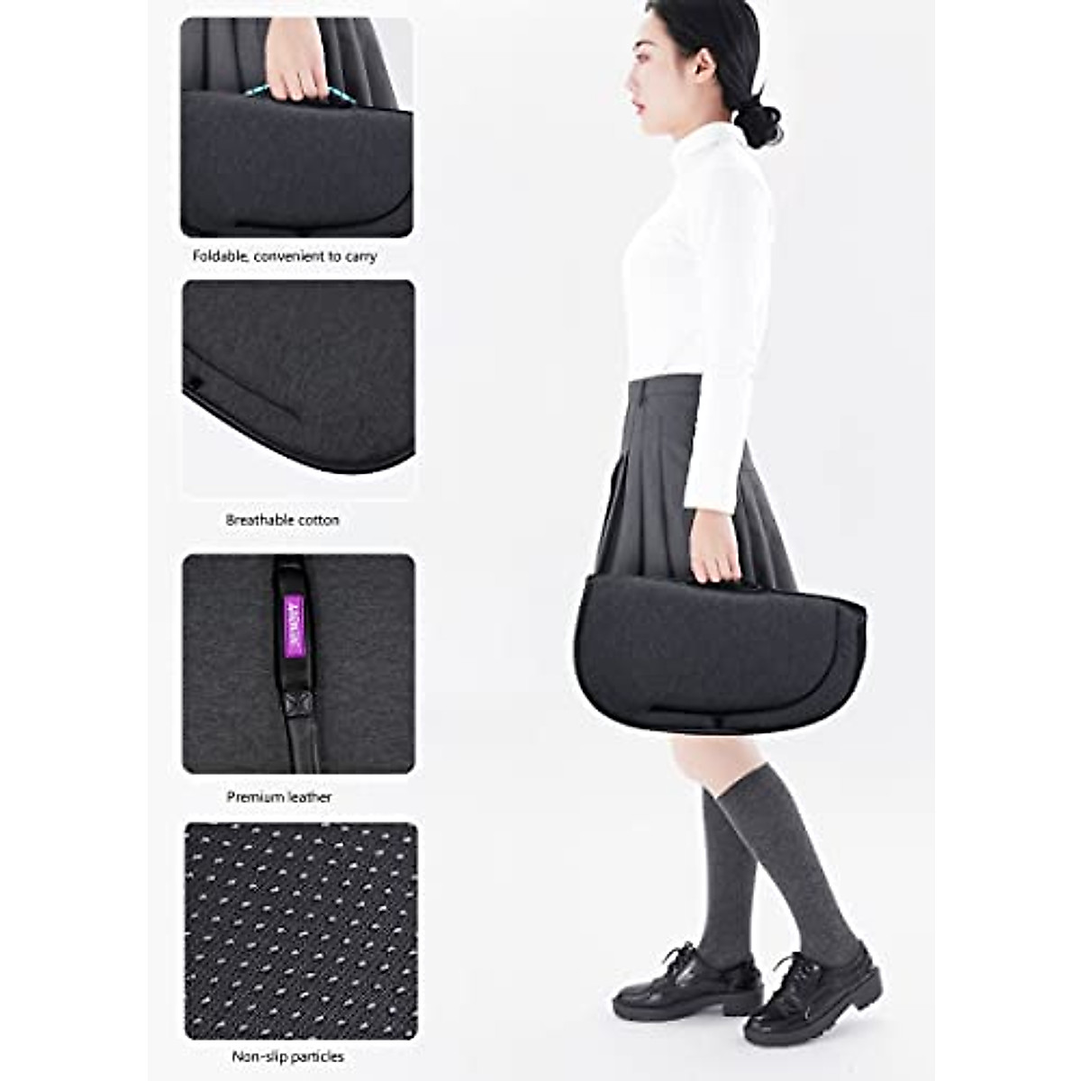 Newsty Gel Seat Cushion, Upgraded Foldable Office Chair Seat Cushion Orthopedic Car Seat Cushion for Back, Coccyx, & Tailbone Pain Relief Expecially for Long Sitting