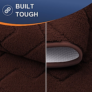 OLANLY Indoor Door Mat, 30x20, Dirt Resistant and Absorbent, Sturdy Non-Slip Rubber Backing, Easy to Clean, Washable Entry Mat, Ideal Low-Profile Mat for Front Back Door and Entryway, Dark Brown