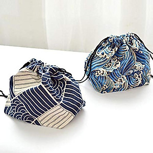 UPKOCH 3pcs Lunch Tote Bag Japanese Drawstring Bento Pouch Portable Bento Storage Bag Lunch Handy Bags for Outdoor Office School