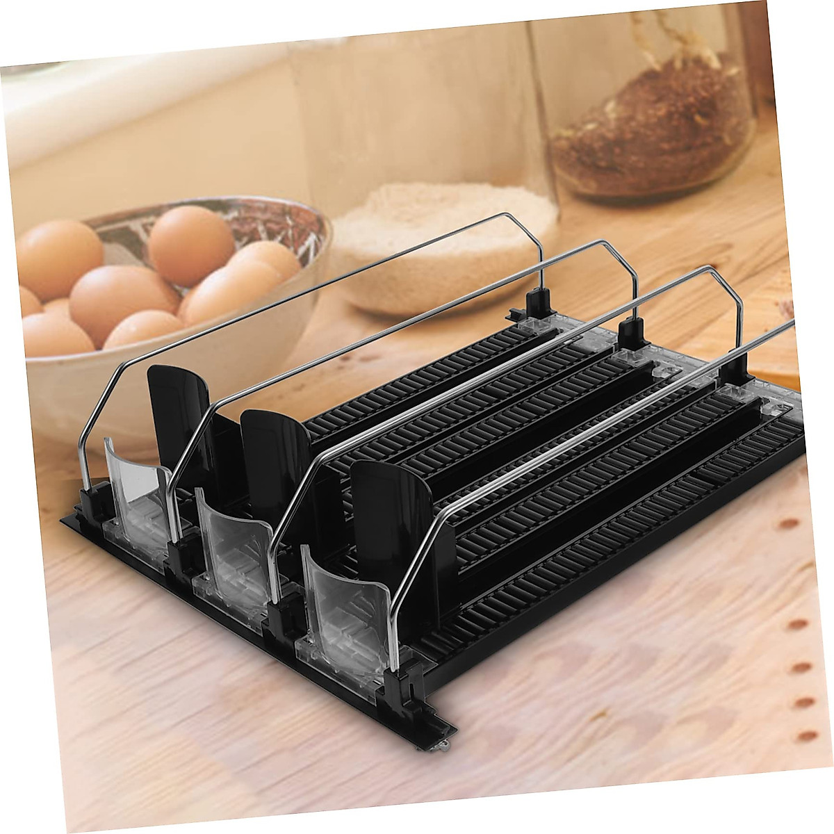 UPKOCH Automatic Drink Dispenser for Fridge Mini Fridge Organizer Water Bottle Organizer for Cabinet Drink Pusher 3 Pack