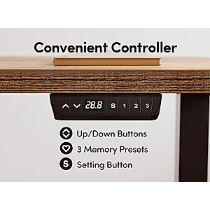 BANTI 63'' Standing Desk, Electric Stand up Height Adjustable Home Office Table, Sit Stand Desk with Splice Board, Rustic Brown