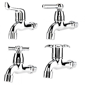 Zerone Plastic Faucet, Chrome Finish, Fish Tail, Wall Mount, Single Handle, Bathroom and Sink Use