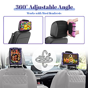 Yessotech Tablet Holder for Car,Ipad Holder for Car Back Seat,Adjustable Headrest Tablet Holder,Ipad Car Mount Compatible with 7-12.9" Tablets ipad for Kids Women Man