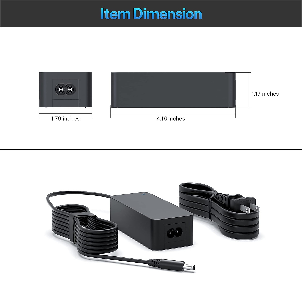 65W 45W AC Laptop Charger Fit for Dell Latitude 3520 3420 3320 P108F001 Laptop Power Supply Adapter Cord