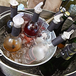 Tiger Chef 24-Pack Plastic Measured Liquor Pourer without Collar, 1 1/4 Ounce Clear, Precision Wine Bottle Pour Spout with Pourer Dust Covers