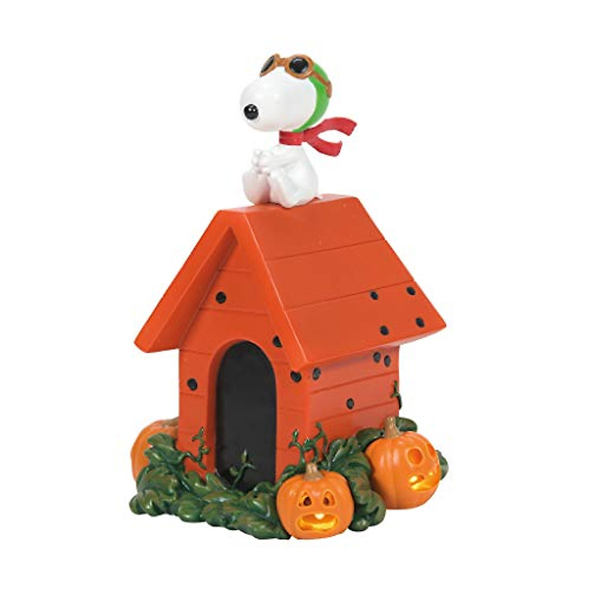 Department 56 Peanuts Village Accessories Snoopy The Flying Ace The Red Baron Lit Figurine, 6.25 Inch, Multicolor