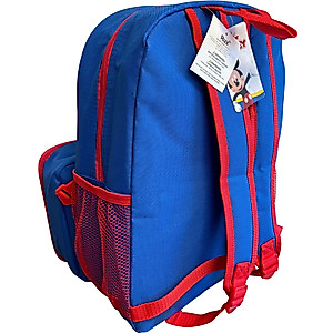 Ruz Mickey Mouse 16" Backpack With Detachable Lunch Box Blue-Red