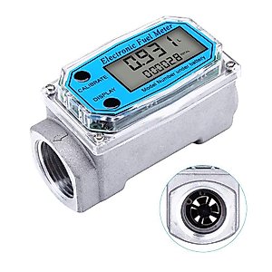 Digital Turbine Flow Meter,1″ Digital LCD Display with NPT Counter Gas Oil Fuel Flowmeter,Pump Flow Meter,Diesel Fuel Flow Meter for Measure Diesel, Kerosene, Gasoline