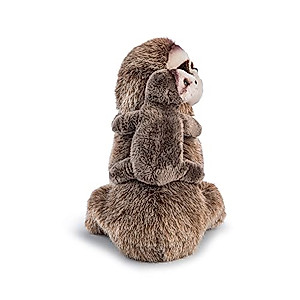 DEMDACO Momma Sloth and Baby Brown and Tan 10 Inch Polyester Soft Plush Stuffed Animal