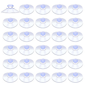 Vin Beauty 30 PCS Clear Suction Cups for Glass, Plastic Sucker without Hooks, Clear PVC Suction Cup Plastic Suction Pads Transparent Suckers for Home Organization Festival Decoration Desk Window