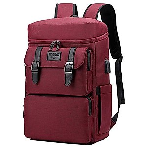 YALUNDISI Vintage Backpack for Men Women Laptop Backpack Bookbags College Backpack Red 16 inch