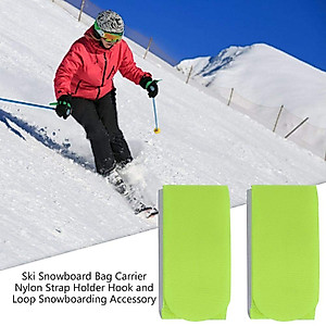 VGEBY 2 PCS Ski Straps, Multi-Purpose Adjustable Wide Hook and Loop Ski Straps Protector Pads for Race Skis, Powder Skis, Fat Skis(Yellow) Ski Strap Ski Strap Ski Strap