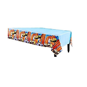 Hot Wheels Wild Racer Birthday Party Supplies Bundle Pack for 16 includes Dessert Plates, Napkins, Cups, Table Cover