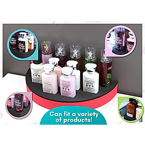 Polar Whale 2 Lotion and Body Spray Stand Organizer Half Circle Large Trays Red Black Durable Foam Washable Waterproof Insert for Home Bathroom Bedroom Office 16.5 x 8.5 x 2 Inches 12 Slots 2pc Pair