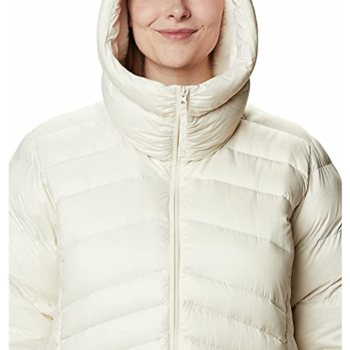 Columbia Women's Autumn Park Down Hooded Jacket, Chalk, Large