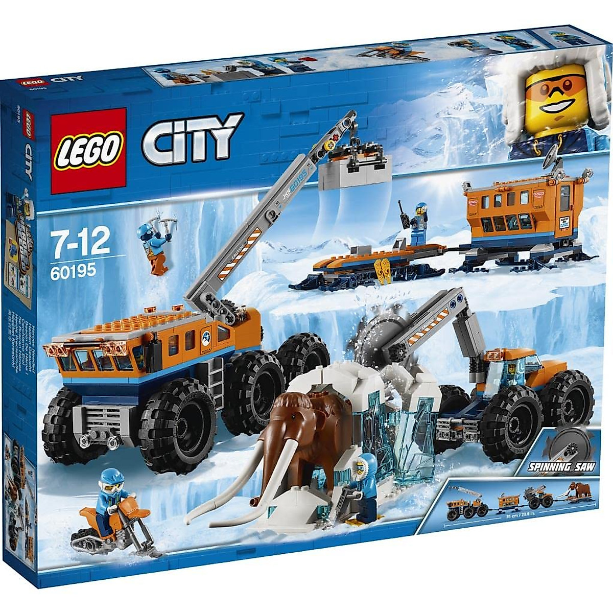 City Arctic Mobile Exploration Base Toy, Crane Vehicle Platform & Trailer, Construction Toys for Kids