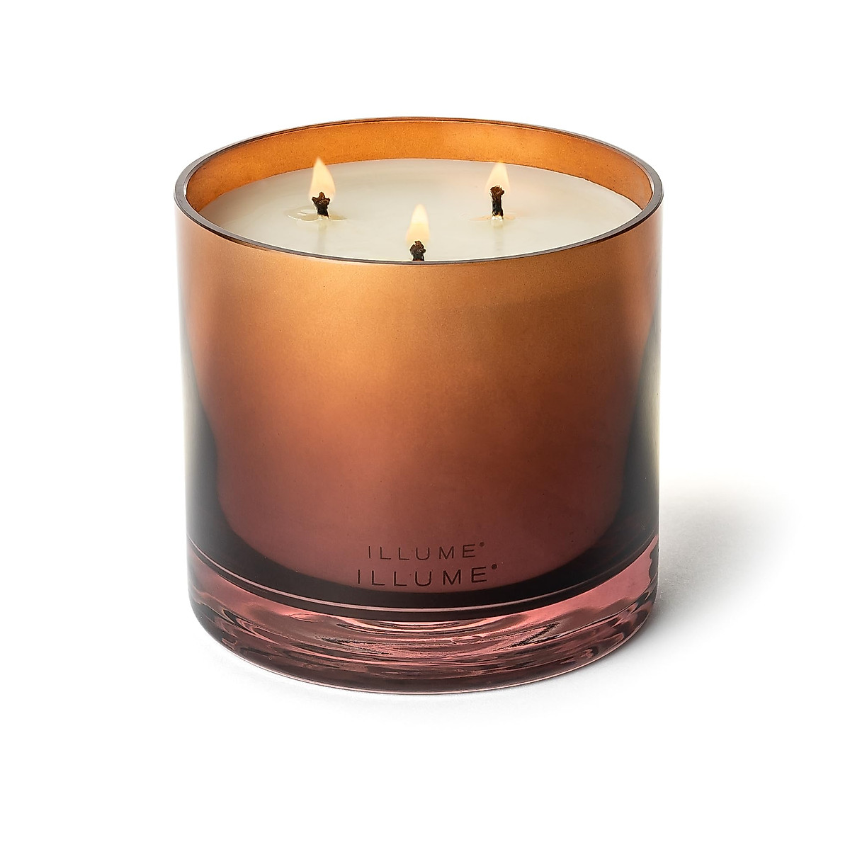 Illume Beautifully Done Essentials Terra Tabac Statement Glass Scented Soy Candle, 6" L x 3" W x 3" H