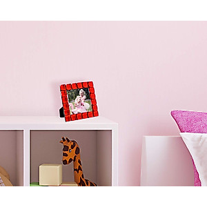 Isaac Jacobs Decorative Sparkling Red Jewel Picture Frame, Photo Display & Home Décor (4x4, Red)