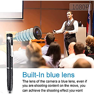 Hidden Spy Camera Pen,with HD 1080P Video Recorder Security Cam with USB Cable, 32GB Micro SD Card, Card Reader, 5 Refills for Business, Conference, Securit