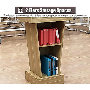 Lectern Simple Lecterns Particle Board Laptop Desk Teacher Podiums with Open Storage Podium Stand Conference Table Podium Stand
