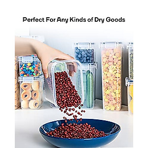 Airtight Food Storage Containers with Lids, Clear Pantry Canister Set for Kitchen Organization, Stackable Organizers for Flour, Sugar, Cereal, Rice, BPA Free Plastic 24 Pack with Different Sizes