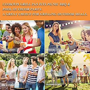 Cast Iron Grill Pan 12.6 inch Pre-Seasoned Cast Iron Griddle pan Dual Handles Cast Iron Skillets for BBQ Round Cast Iron Pan Griddle Pan for any Stove top and all Cooking tops