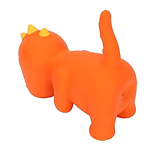 Squeaky Animal Dog to, Squeaky Dinosaur Dog Toy Palatable Interesting Latex Bite Resistant Relieve Anxiety for Pets (Orange Ceratopsian)