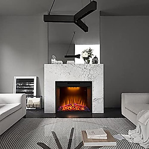 Valuxhome Electric Fireplace, 30 Inches Fireplace Insert for Existing Fireplace or TV Stand, 3 Color Top Light, 750/1500W, Black