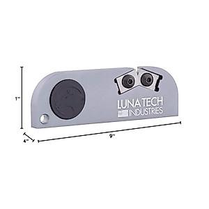 Luna Tech, LTK9505, Finger Carbide Knife Sharpener, Aluminum Plate, TPR Grooves, Laser Markings, Compact, Tether Hole