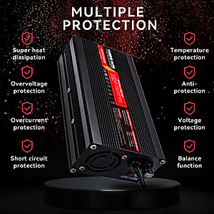 WAOUKS 72V 3A Lead Acid Charger 72Volt 3Amp 15Ah 20Ah 25AH 30AH Battery Charger Used for 72V Lead Acid AGM Gel VRLA OPZV Battery Output C13 PING Connector