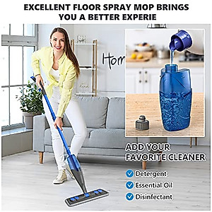 Spray Mops for Floor Cleaning- Floor Mop Microfiber Flat Mop Wet Dry Dust Mop with Refillable 635ML Bottle 4 Washable Pads Sprayer for Hardwood Floor Laminate Tiles Wood Ceramic Vinyl Home Kitchen