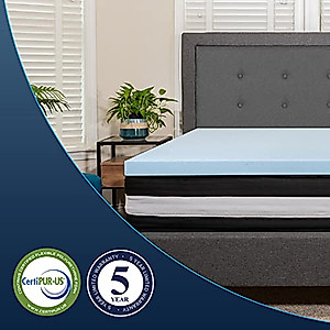 Flash Furniture Capri Comfortable Sleep Queen 12 Inch CertiPUR-US Certified Foam Pocket Spring Mattress & 2 inch Gel Memory Foam Topper Bundle