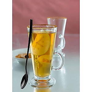 Teyyvn Black Stainless Steel Iced Tea Spoon, Long Handle Stirring Spoon, Set of 8