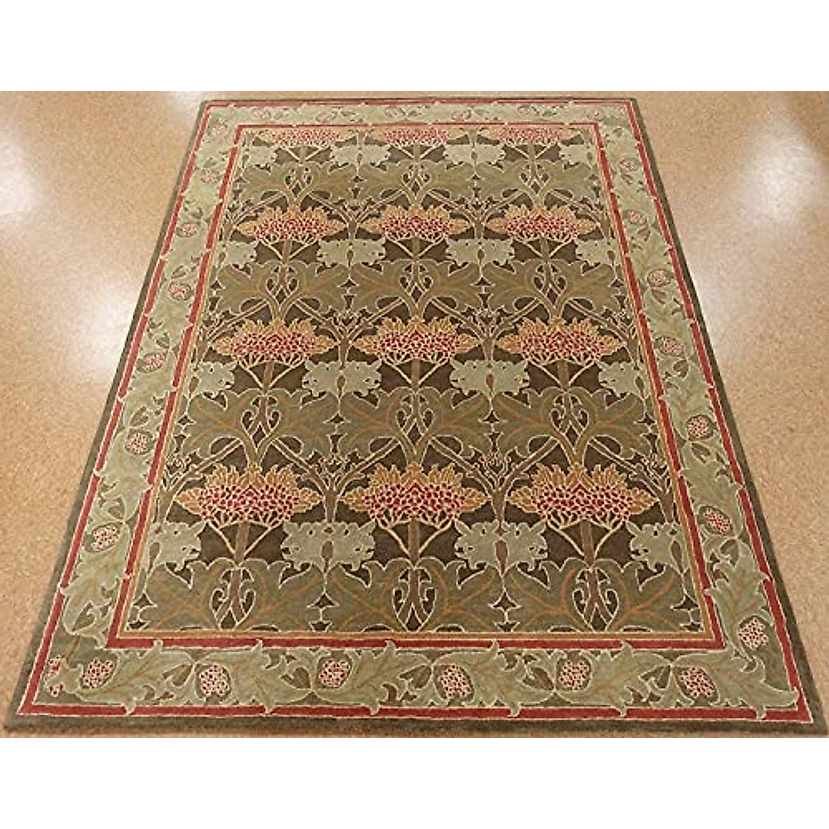 Hand Tufted Persian Traditional Wool Area Rugs by Allen Home | Durable | 100% Wool | Living Room, Dining Room, Bedroom, and Entryway Area Rugs | 8’ x 10’ | Mariya Green