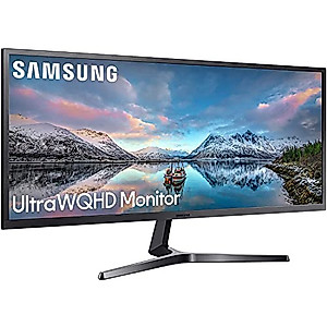 SAMSUNG 2021 34" Class Ultrawide Monitor Flat 3 for Business and Student, 21:9 Wide Screen, 3440 x 1,440 Ultra WQHD, 4ms Response Time, 75Hz Refresh Rate, PBP and PIP w/Ghost Manta Accessories