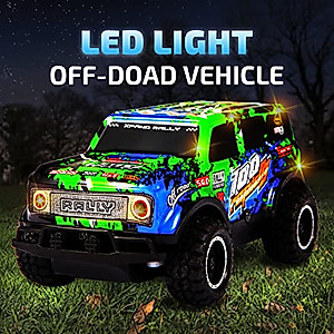 Remote Control Car, 1/24 Scale Light Up Racing Car Toys, RC Car for Kids with Cool Led Lights, Hobby RC Cars Toys Birthday Gifts for 3 4 5 6 7 8 Year Old Boys Girls