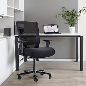 CLATINA Ergonomic Mesh Chair with 400lbs High Capacity and Lumbar Support Adjusting Armrest Big and Tall Office Chair for Home Office, Black (1 Pack)