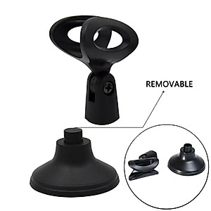 AKOAK Adjustable Portable Desktop Table Microphone Mic Stand Holder with Mic Clip for Computer Conference Studios Microphone,Podcasts, Online Chat, Lectures, and More