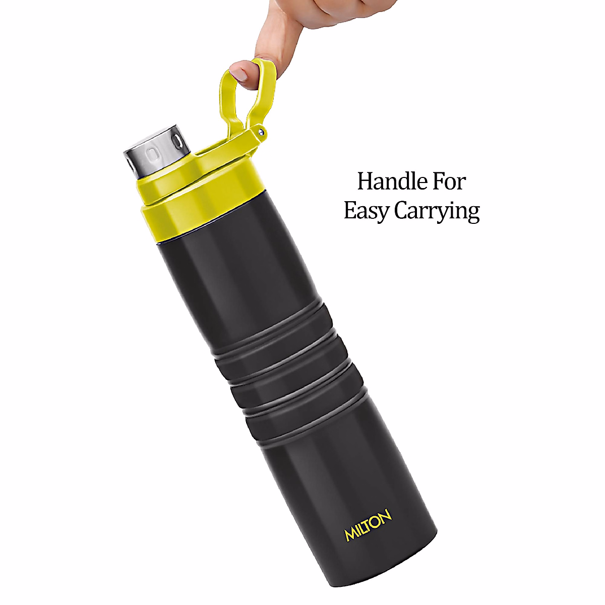 Milton Amigo 800 Vacuum Insulated Thermosteel Water Bottle/Flask | 22 oz | 660 ml |Hot & cold for longer hours | 18/8 Stainless Steel, BPA Free, Food Grade, Leak-Proof | Black