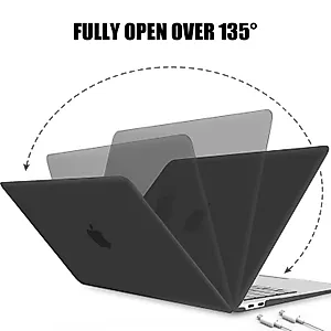 B BELK Compatible with MacBook Air 13 inch Case 2022 2021 2020 2019 2018 Release A2337 M1 A2179 A1932 Touch ID & Retina Display, Matte Plastic Hard Shell Case+ Keyboard Cover+ Screen Protector, Black