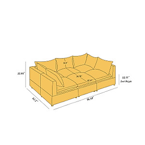 VANOMi Modular Sectional Sofa, 6 Seater Sleeper Sectional Sofa Modular Sectional Couch for Living Room