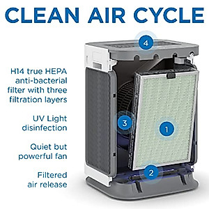 Medify Air MA-125 Air Purifier with True HEPA H14 Filter | 2,051 sq ft Coverage | for Allergens, Wildfire Smoke, Dust, Odors, Pollen, Pet Dander | Quiet 99.9% Removal to 0.1 Microns | Black, 1-Pack