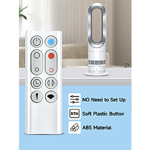 New Replacement Remote Control for Dÿson AM09 Hot + Cool Heater Tower Fan (Silver), Not for White Remote